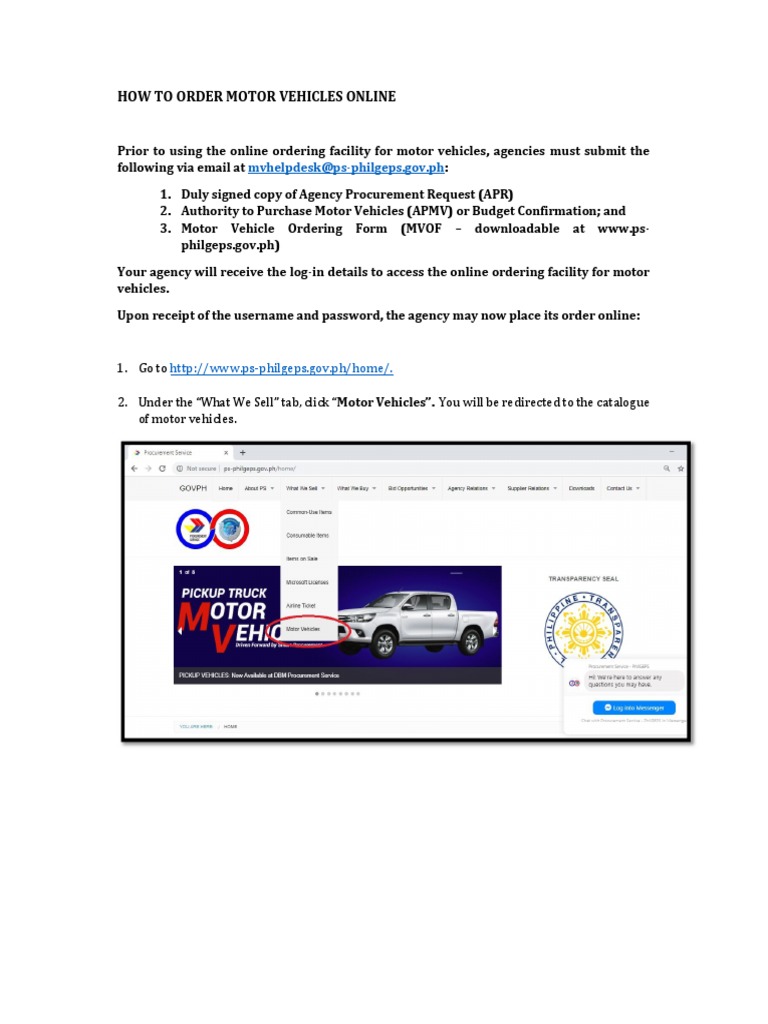 How To Order Motor Vehicles Online | PDF | Receipt | Service Industries