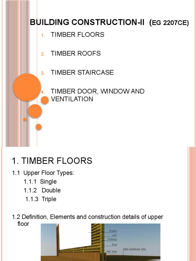 Timber Floor Construction Methods | PDF | Roof | Real Estate