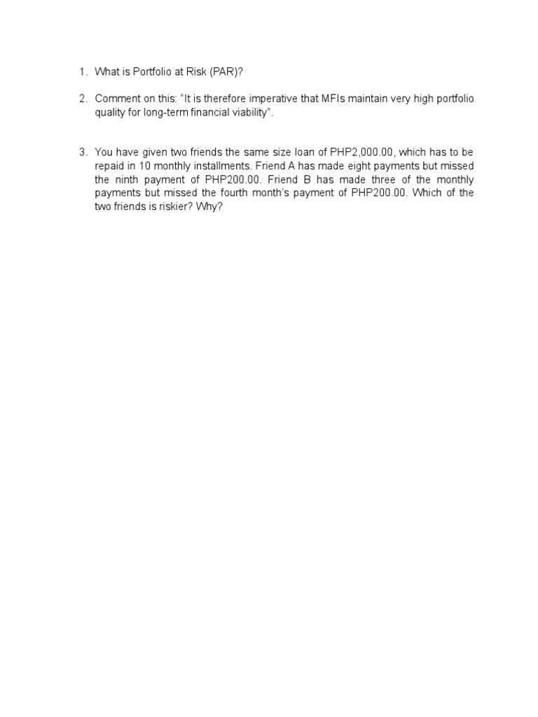 Understanding Portfolio at Risk (PAR) | PDF