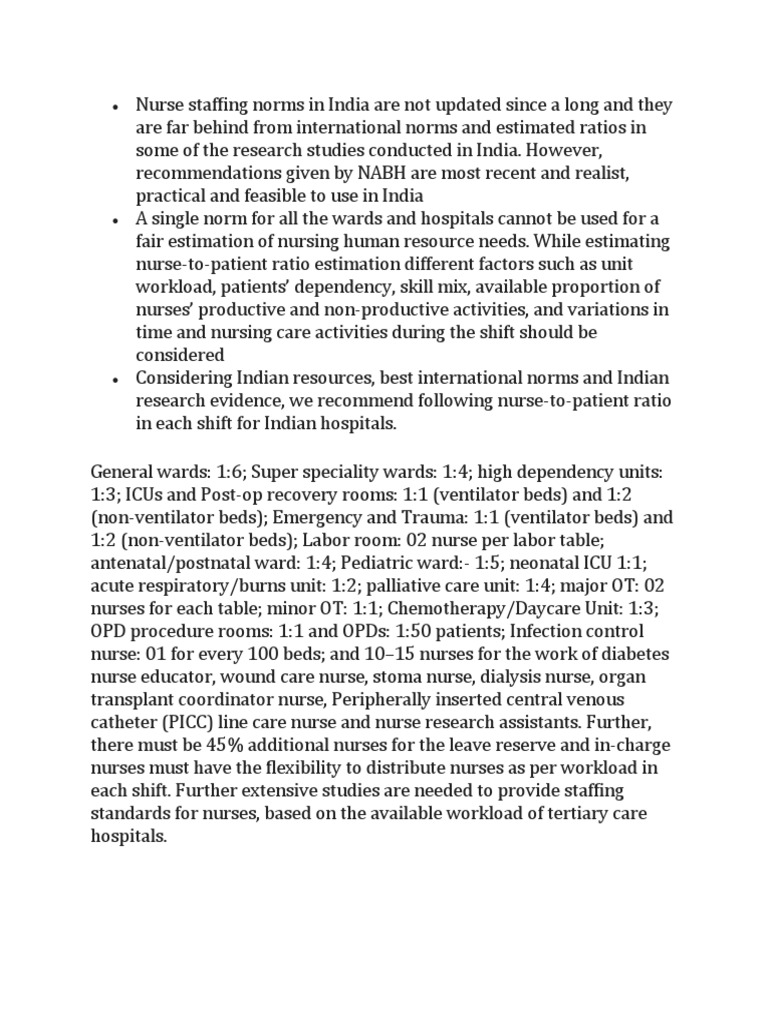 NABH Staff Ratio | PDF | Science & Mathematics