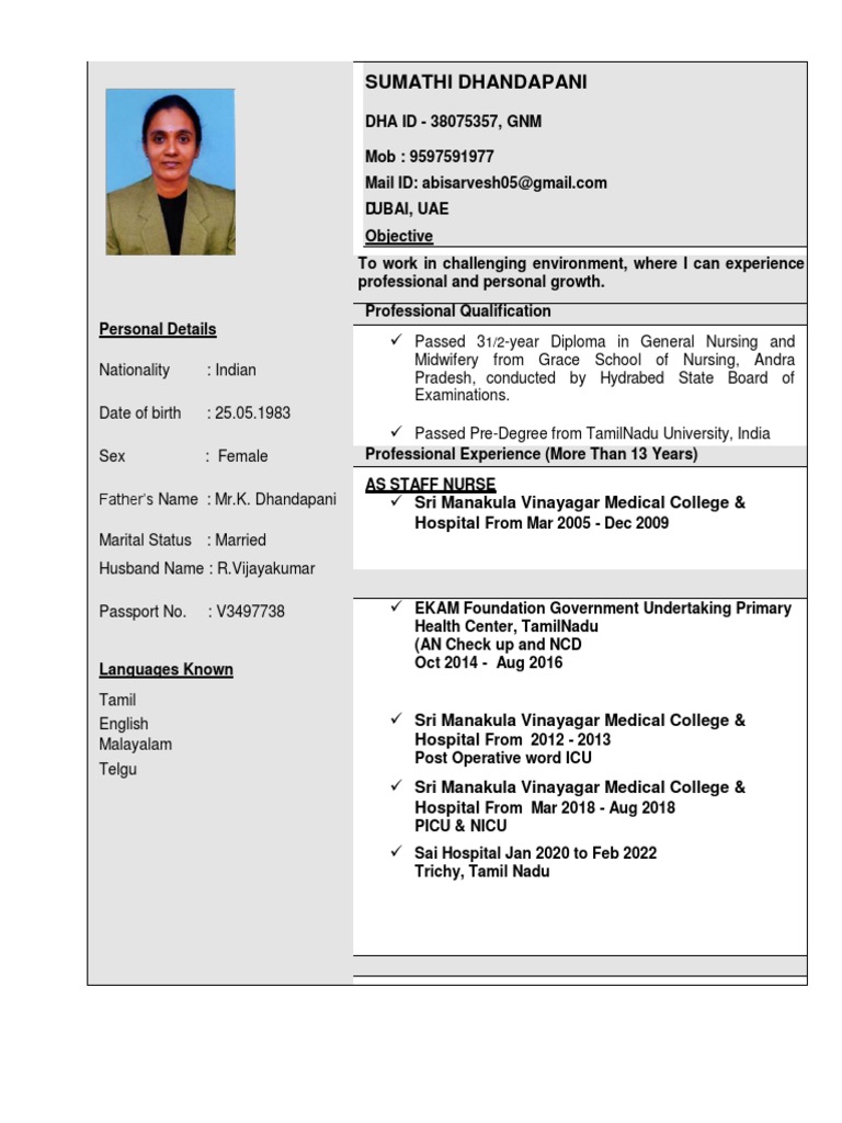 Resume Staff Nurse | PDF | Nursing | Intravenous Therapy