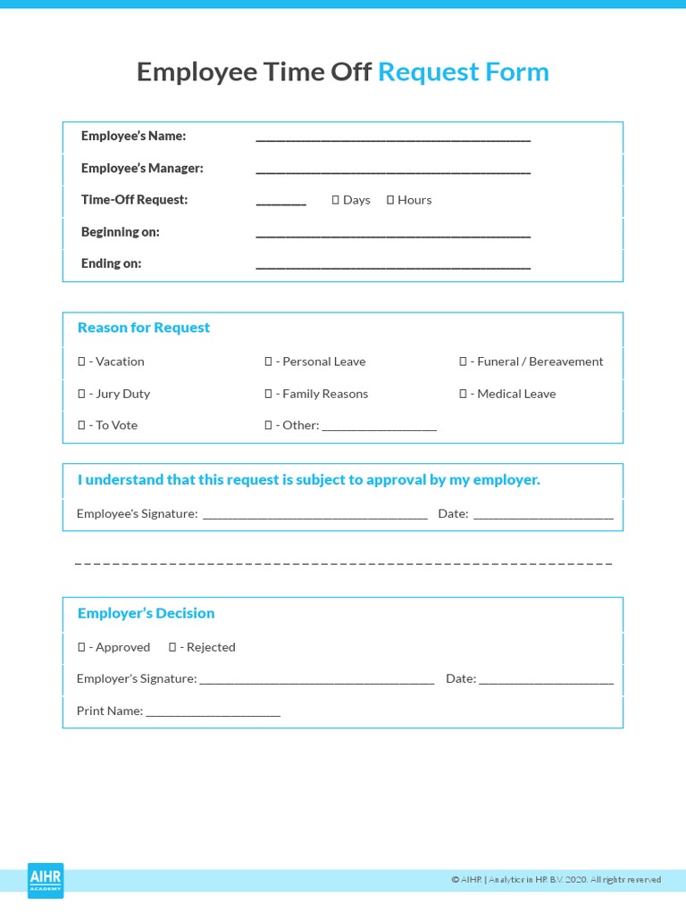 Employee Time Off Request Form | PDF