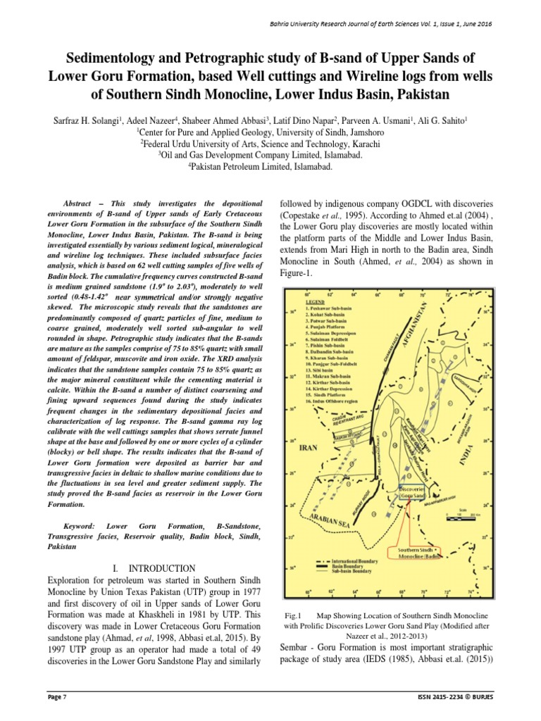 Sedimentology of Lower Goru in Badin Platform | PDF | Sandstone | Minerals