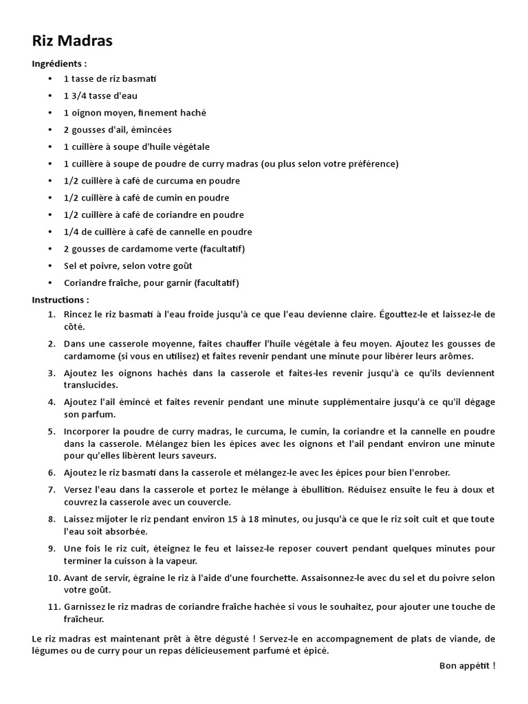 Riz Madras | PDF