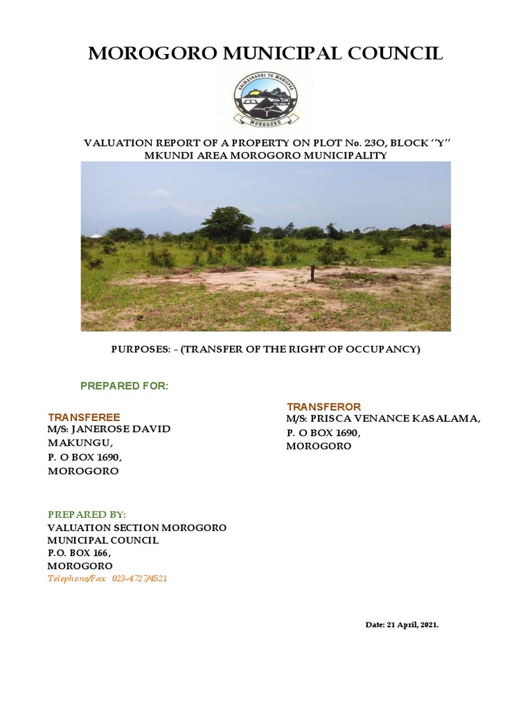 Morogoro Property Valuation Report | PDF