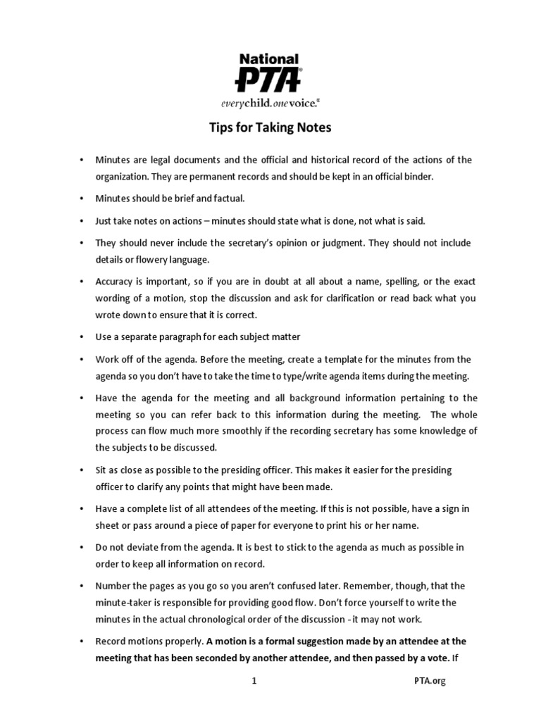 Note Taking Tips | PDF