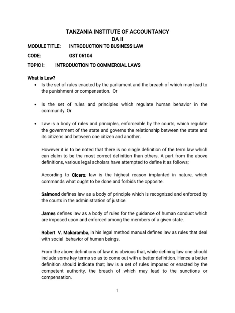 Business Law Notes | PDF