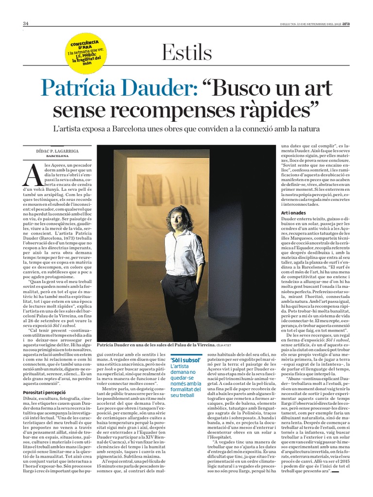 Patrícia Dauder: "Busco Un Art Sense Recompenses Ràpides" | PDF