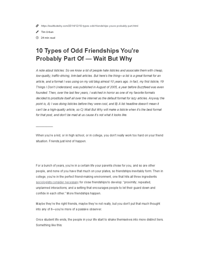 10 Types of Unusual Friendships Explained | PDF | Psychological ...