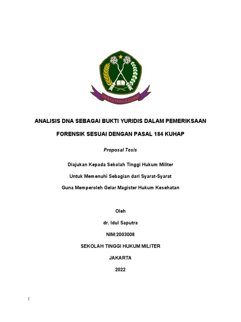 Analisis DNA dalam Bukti Forensik Yuridis | PDF