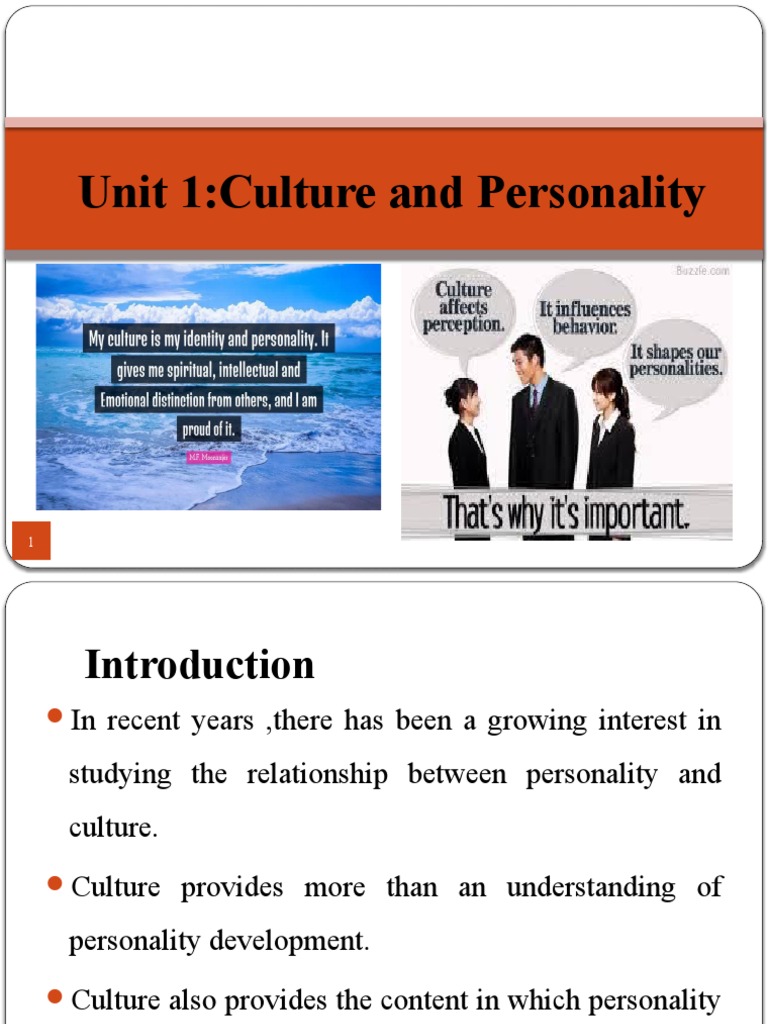 Unit 1 Culture and Personality | PDF | Psychological Concepts | Behavioural Sciences