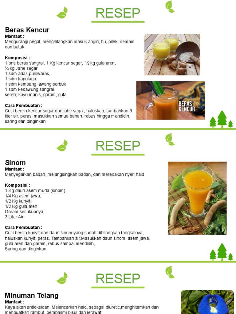 Resep dan Manfaat Minuman Sinom | PDF