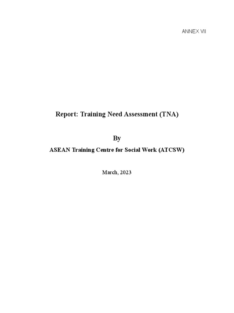 ANNEX VII. TNA Report - 2 ND Draft | PDF | Social Work | Psychotherapy