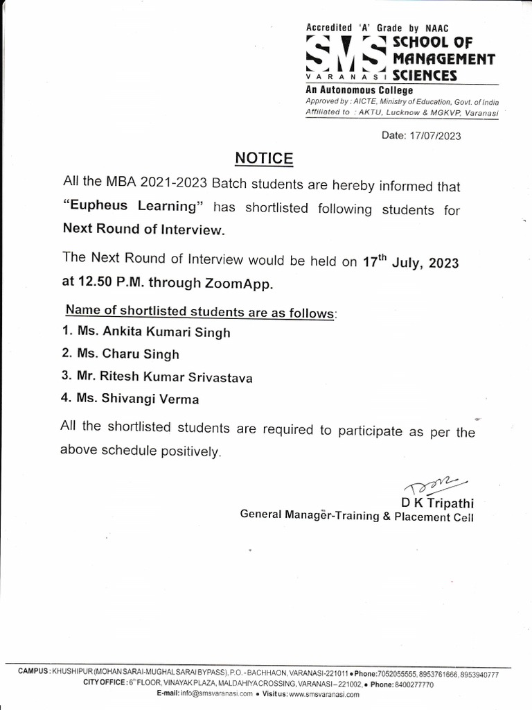 Eupheus Learning - Interview - Notice | PDF