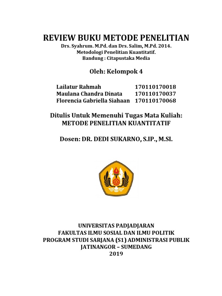 Review Buku Metode Penelitian Kuantitatif | PDF | Karier & Perkembangan ...