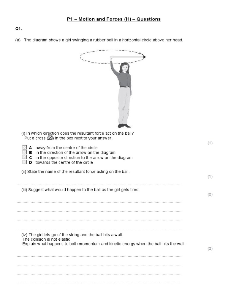 P1 - Motion and Forces H - Qs | PDF | Force | Rocket