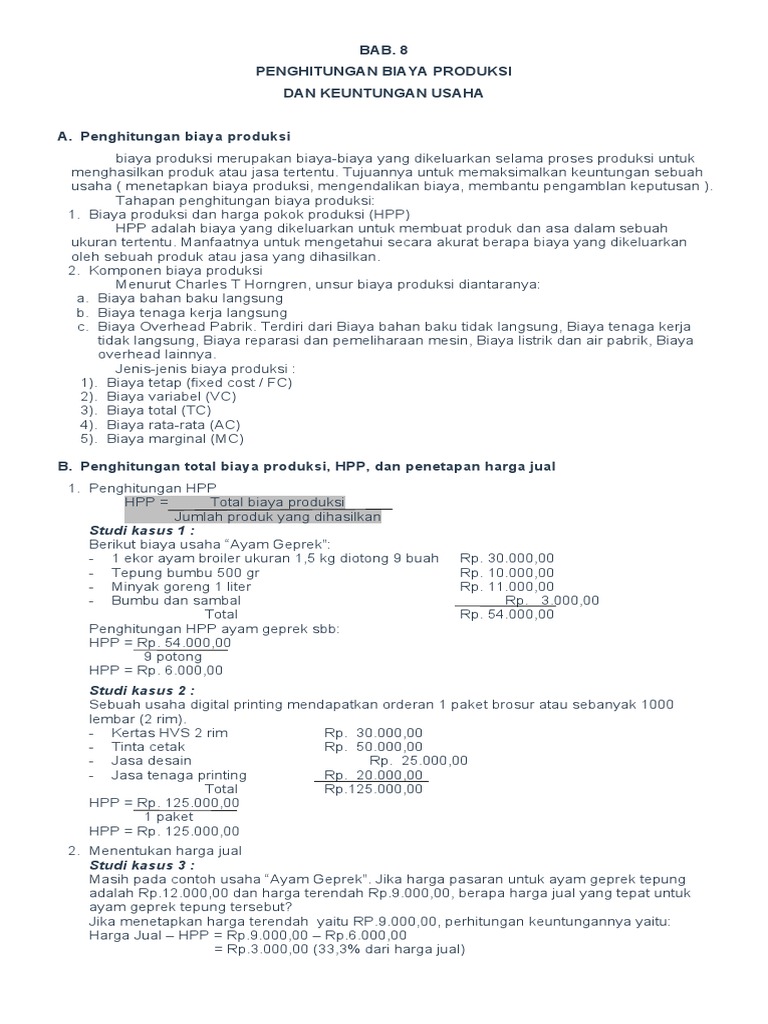 BAB 8 HPP Dan BEP | PDF