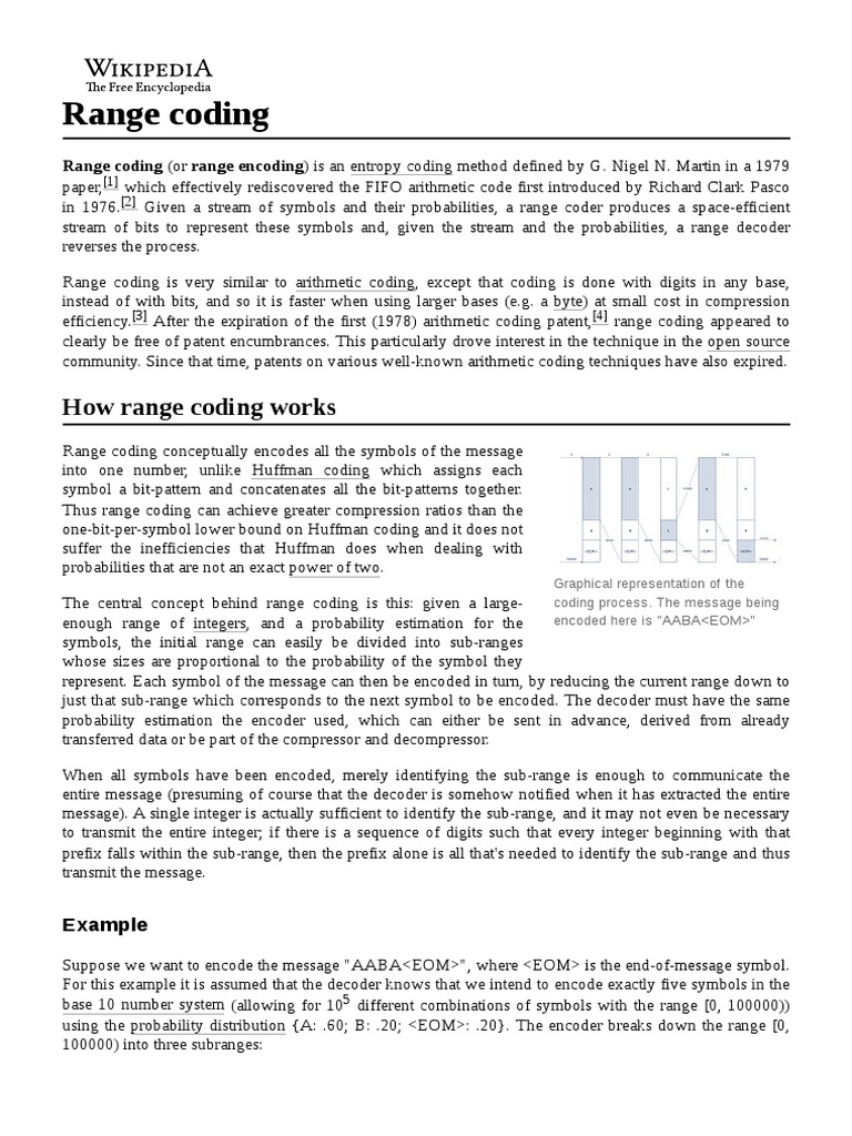 Range Coding Pdf Data Compression Theoretical Computer Science 