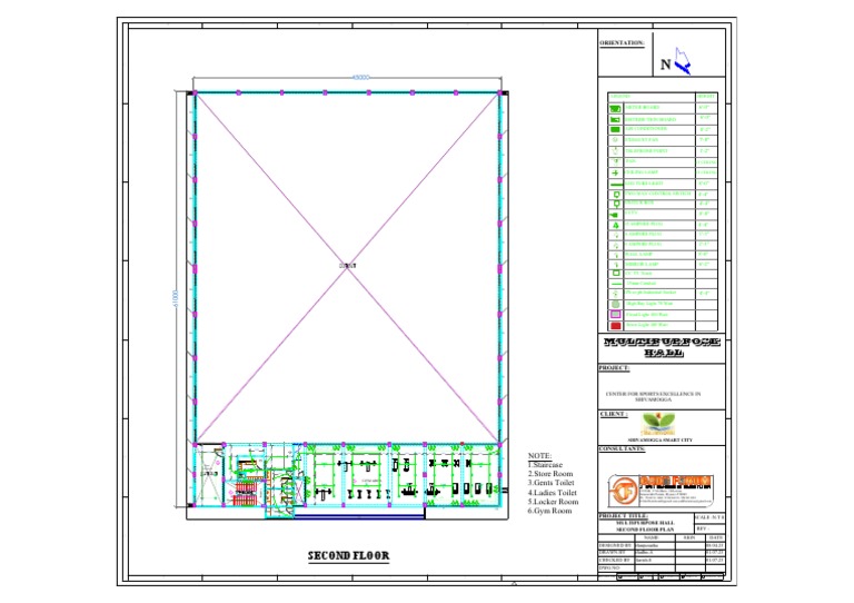 Multi Purpose Hall SF Layout | PDF | Components | Architecture