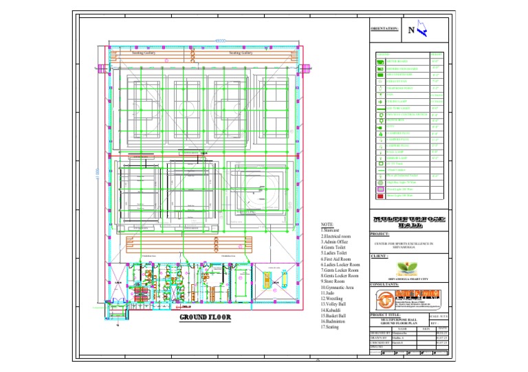 Multi purpose hall GF Layout | PDF | Civil Engineering | Architectural Elements