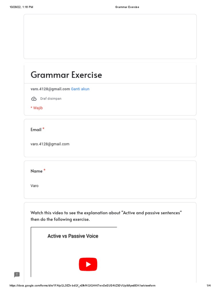 Grammar Exercise | Download Free PDF | Grammar | Language Mechanics