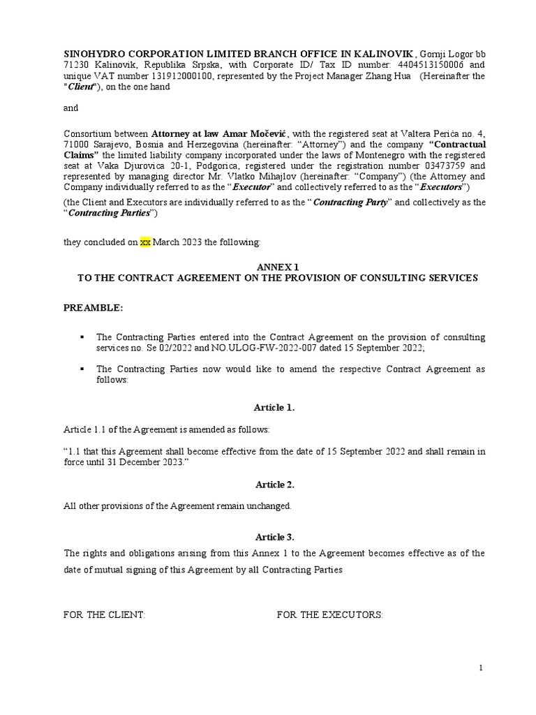 Contract - Draft | PDF