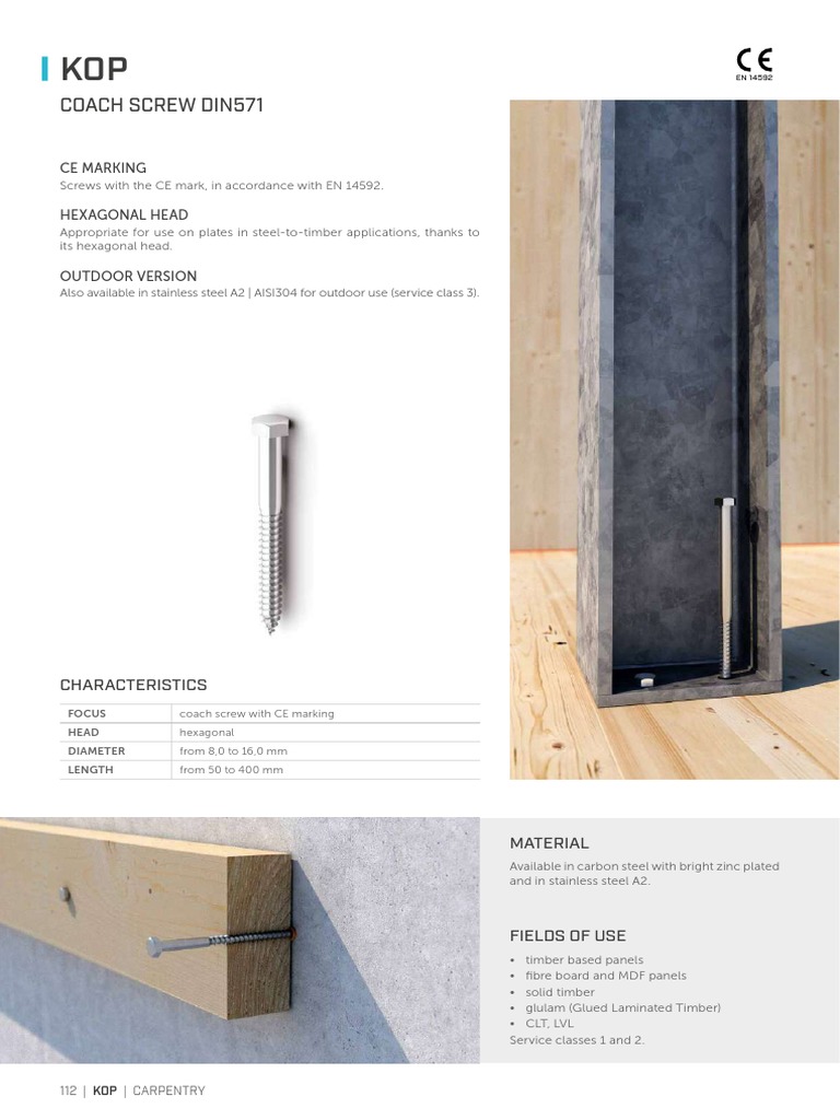 KOP en Technical Data Sheet | PDF | Screw | Materials