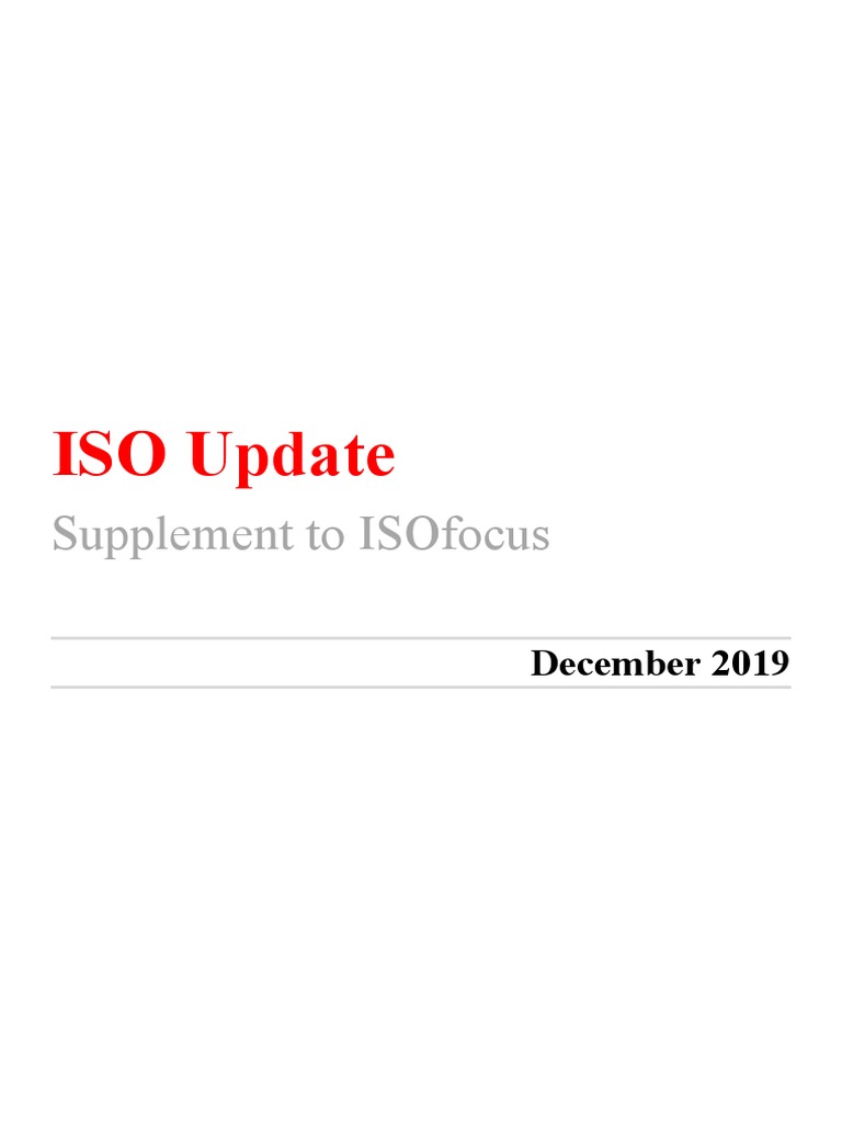 ISOupdate December 2019 | PDF | International Organization For ...