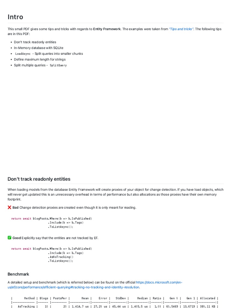 EntityFramework Tips PDF | PDF | Databases | Entity Framework
