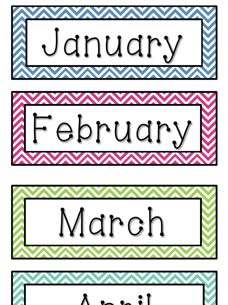 Labels Months of The Year New | PDF