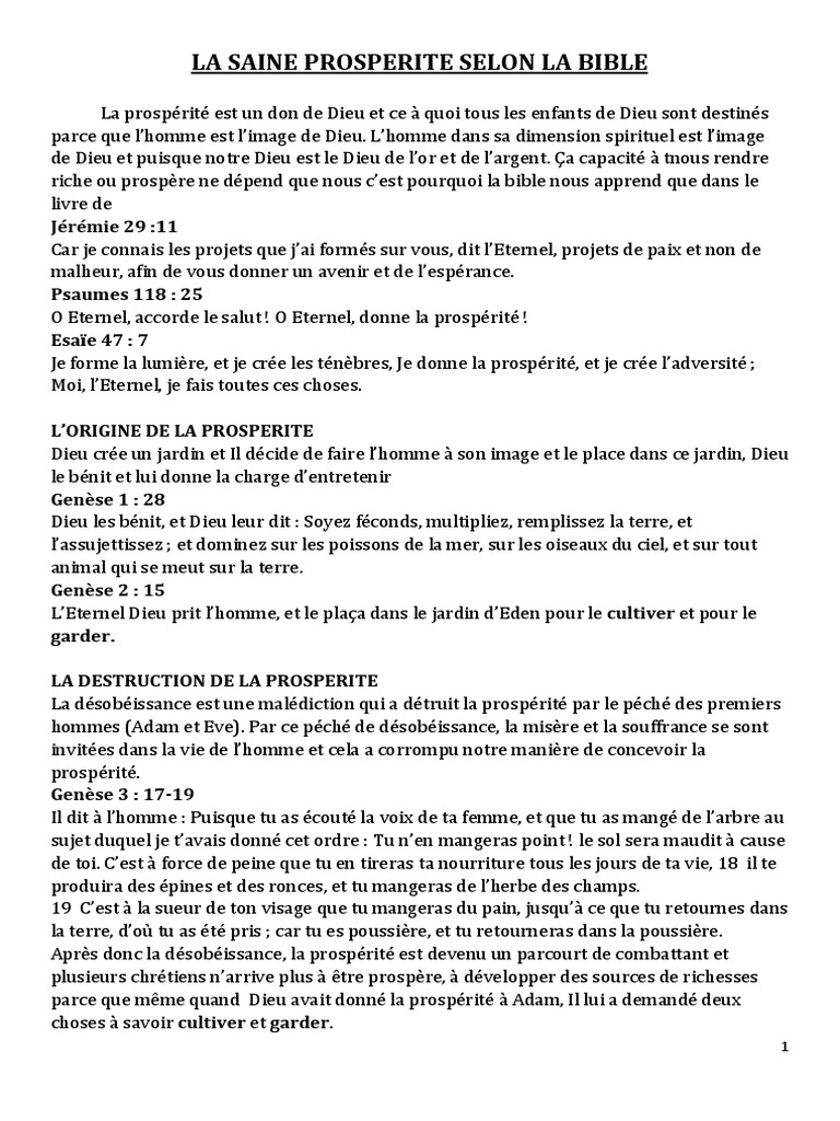 La prospérité selon la Bible | PDF | Abraham | Livre de la Genèse