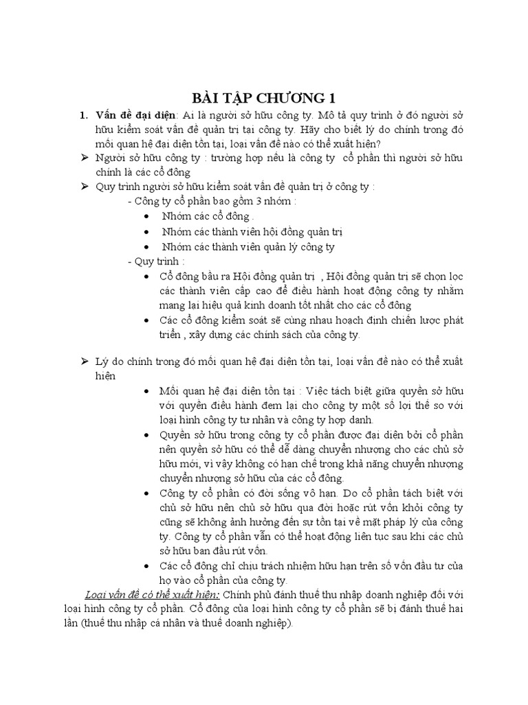 BT Chương 1 - QTTC | PDF