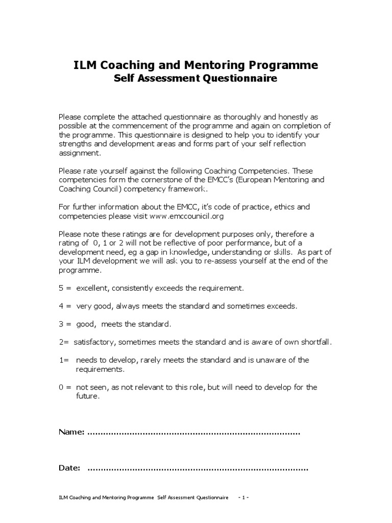 Self-Assessment Questionnaire | PDF | Attitude (Psychology) | Communication