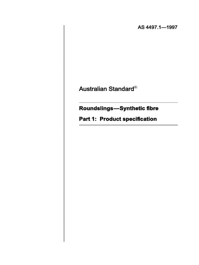 Round-Slings Australian Standard AS 4497.1-1997 | PDF