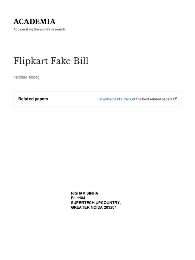Toaz - Info Flipkart Fake Bill PR | PDF