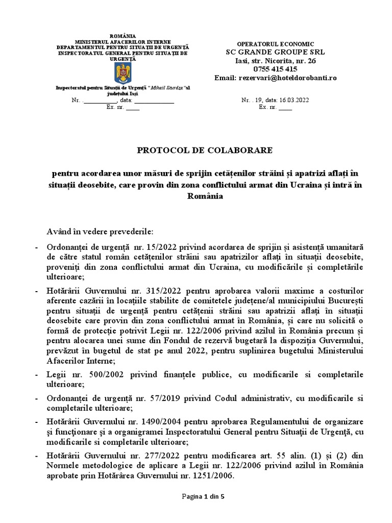 Isu Iasi - Protocol de Colaborare Operator Ec - Ucrainieni - Forma ...
