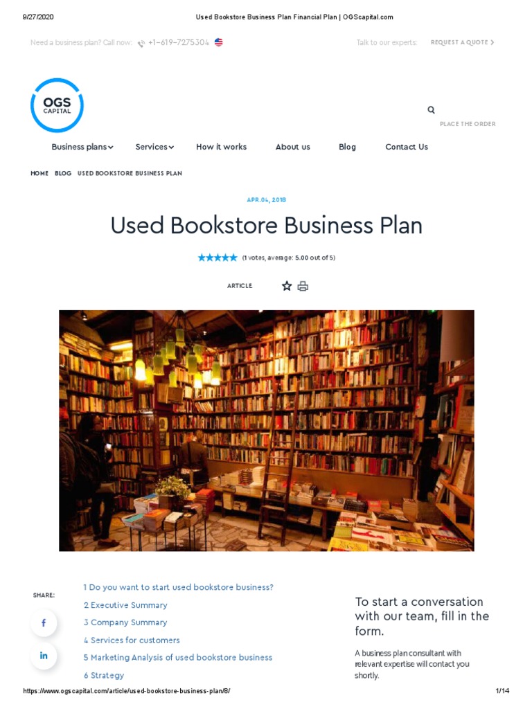 Used Bookstore Financial Plan | PDF | Expense | Revenue