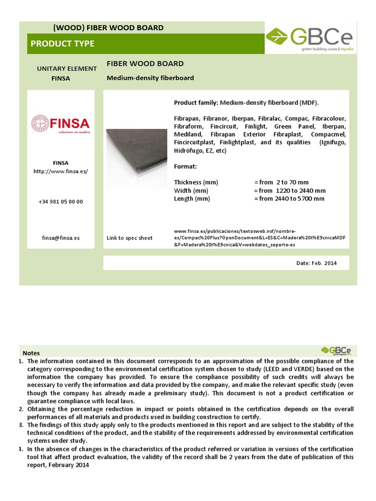 Finsa Leed | PDF | Forest Stewardship Council | Materials