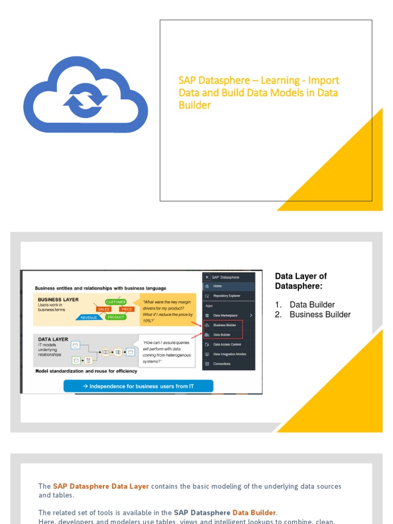 SAP Datasphere - Import Data and Data Builder | Download Free PDF | Data | Software