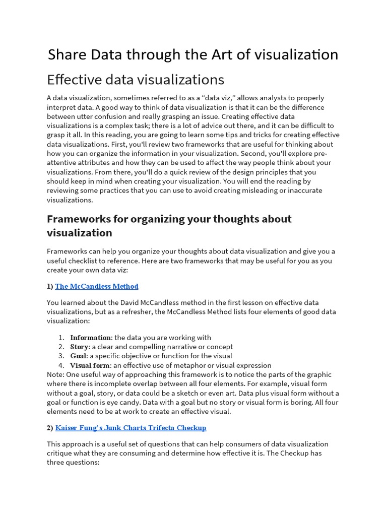 Share Data Through The Art of Visualization | Download Free PDF | Chart ...