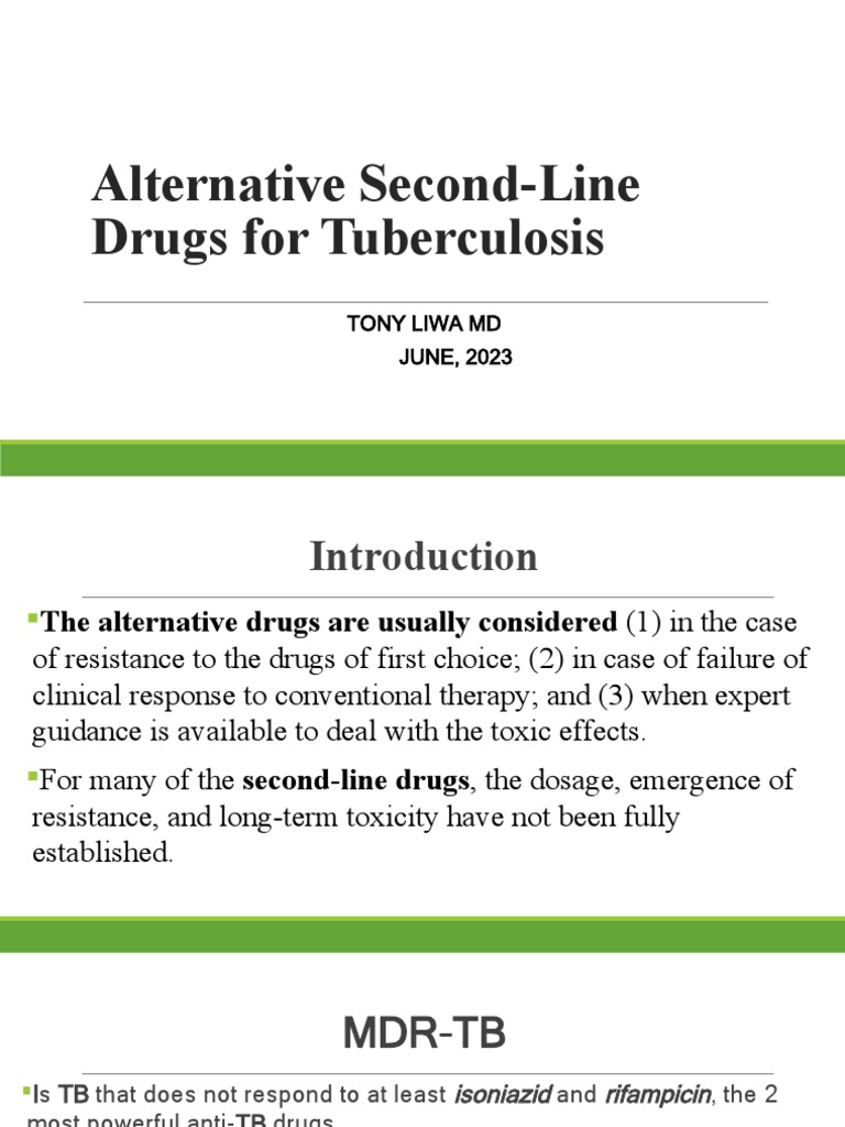 Alternative Second-Line Drugs For Tuberculosis | PDF | Tuberculosis ...