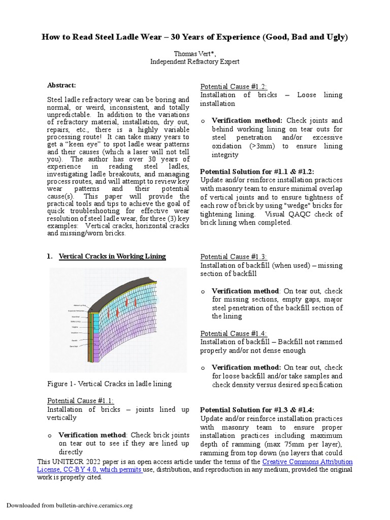 How To Read Steel Ladle Wear | PDF | Brick | Thermal Analysis