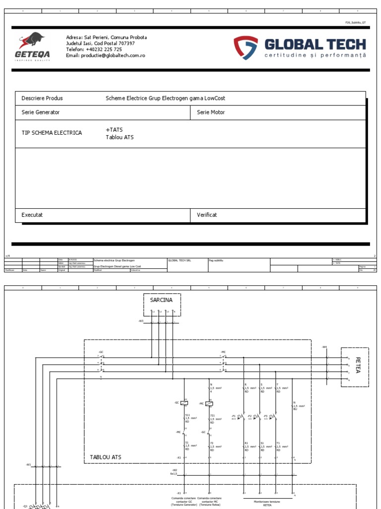 TATS - Schema Electrica Tablou ATS - LowCos TApetrei | PDF