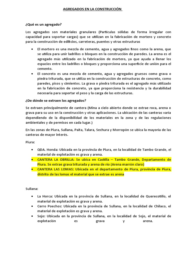 Agregados | PDF | Hormigón | Cemento