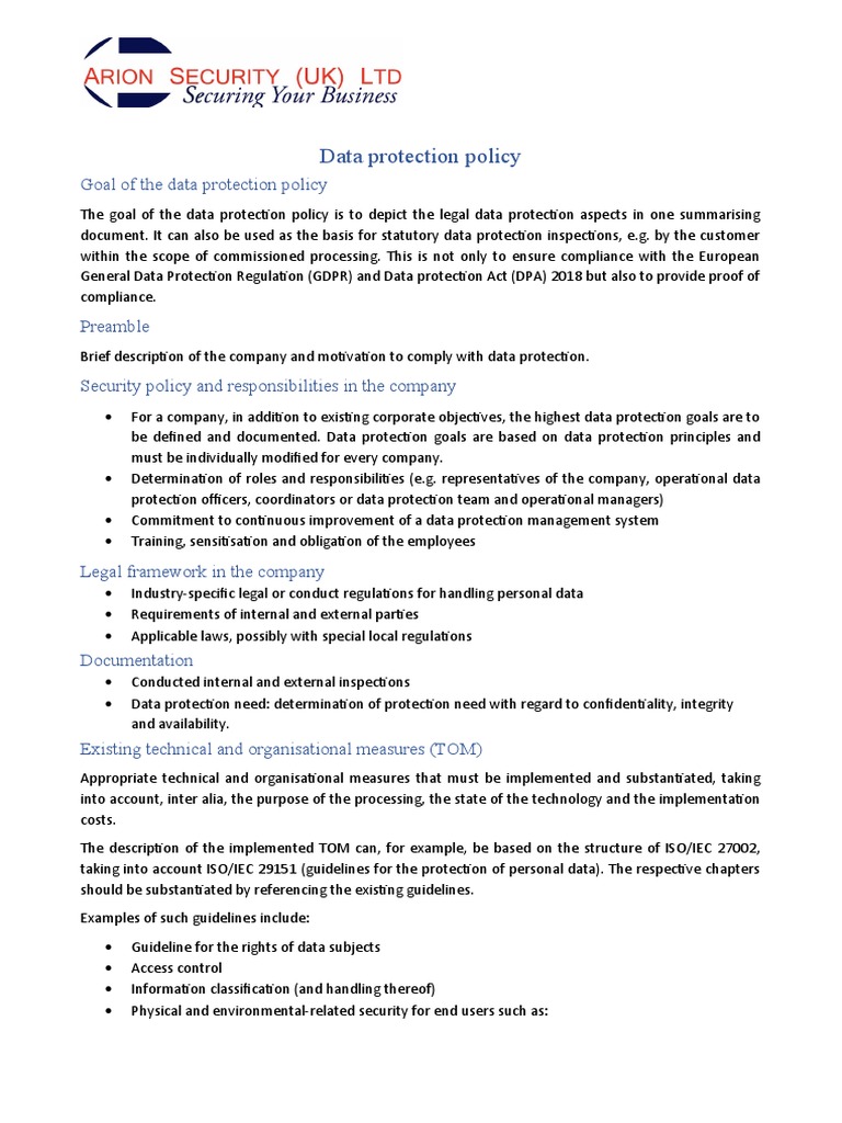 GDPR Policy | PDF | Information Security | Information Privacy