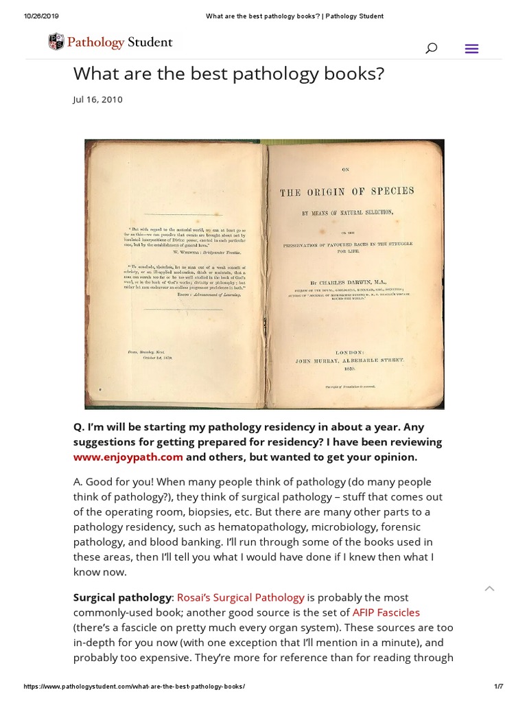 What Are The Best Pathology Books - Pathology Student | PDF | Pathology ...