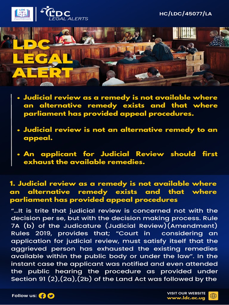 Judicial Review Is Not An Alternative Remedy To An Appeal | PDF ...