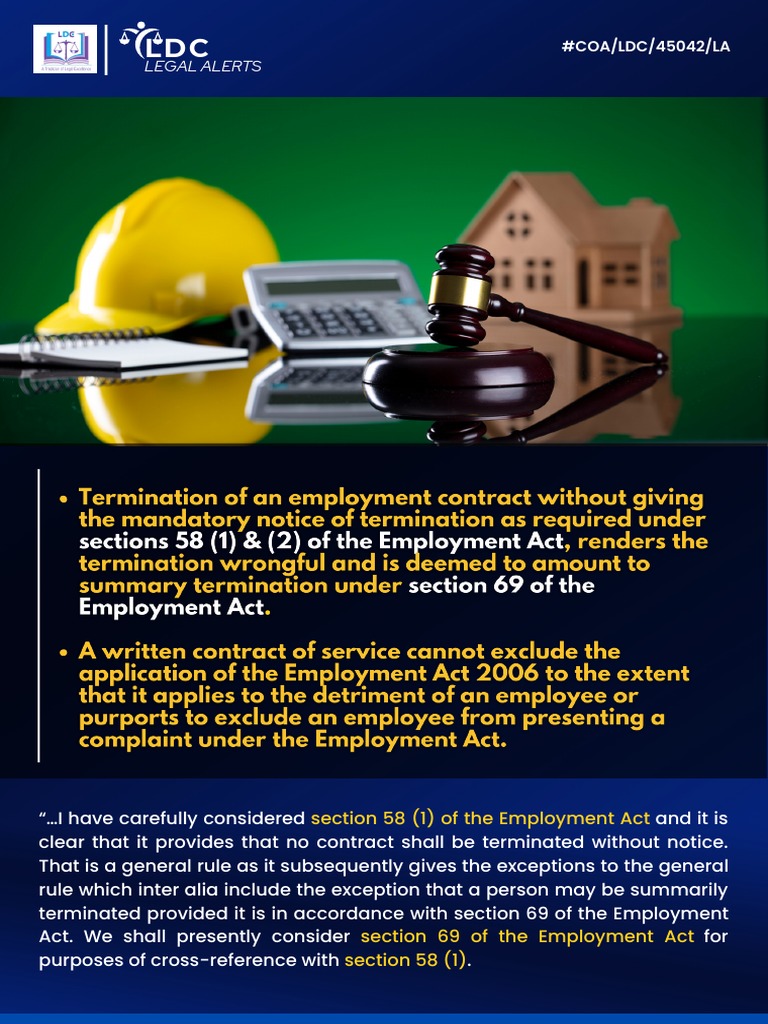 Termination of An Employment Contract Without Giving The Mandatory ...