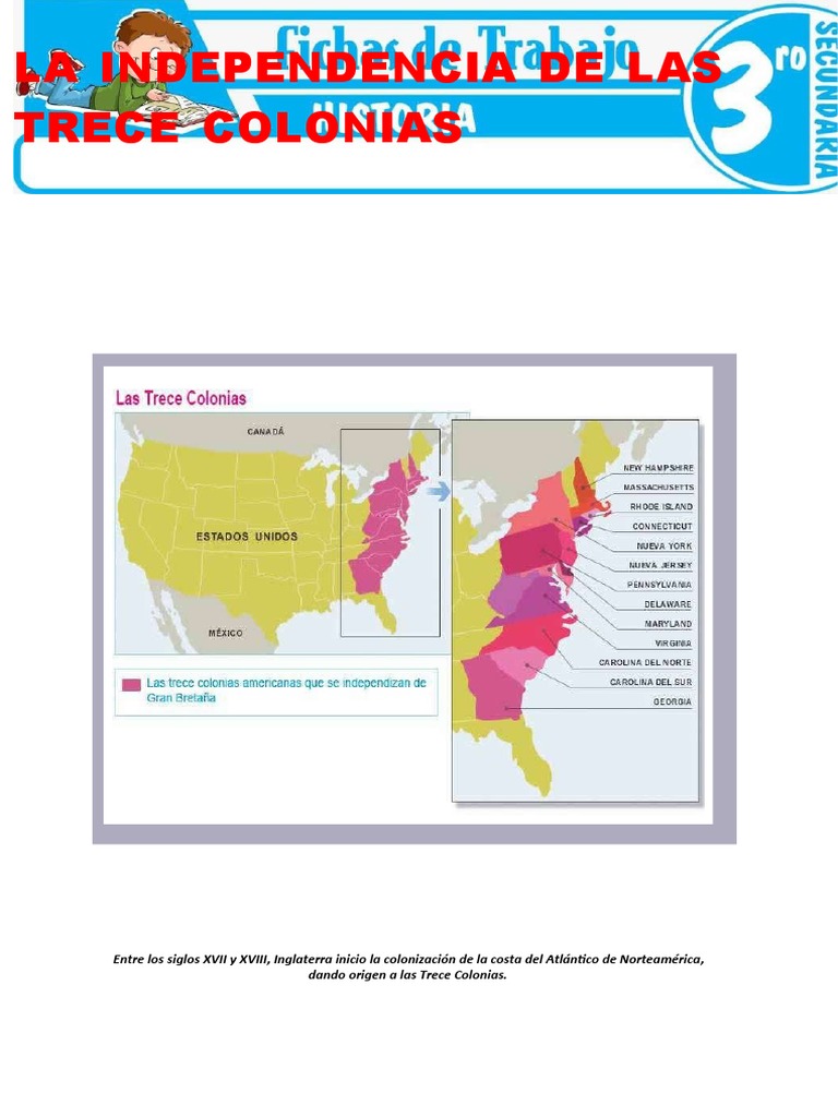 La Independencia de Las Trece Colonias para Tercer Grado de Secundaria | PDF | Asedio de ...