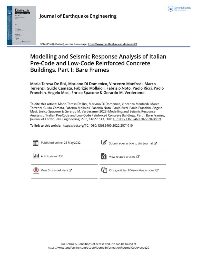 Modelling and Seismic Response Analysis of Italian Pre Code and Low Code Reinforced Concrete ...